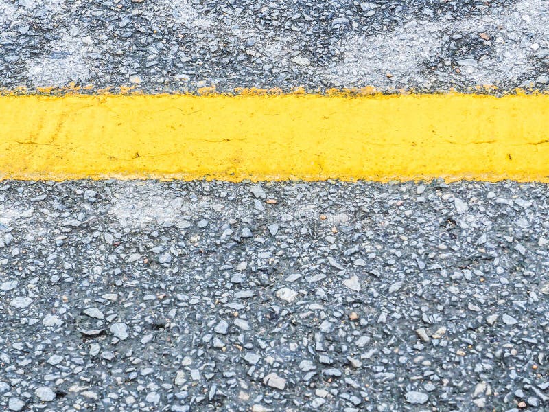 Closeup of Asphalt Street Texture with Yellow Line Stock Image - Image ...