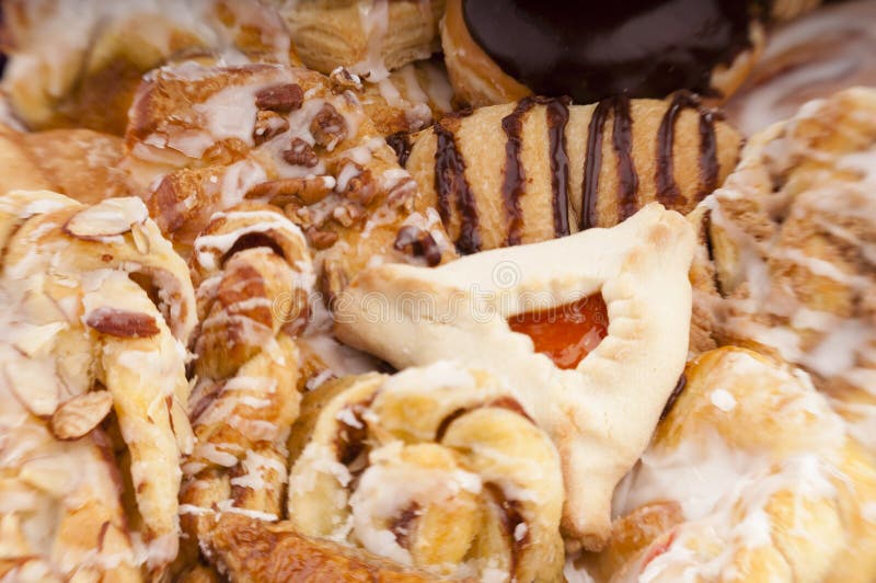 Closeup Assortment of Various Bakery Items and Pastries Stock Photo ...