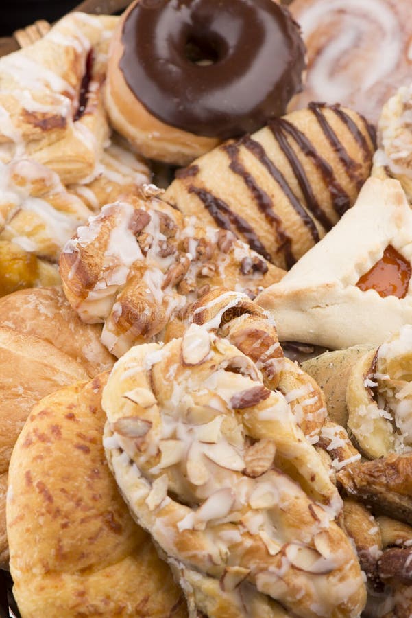 Closeup Assortment of Various Bakery Items and Pastries Stock Image ...