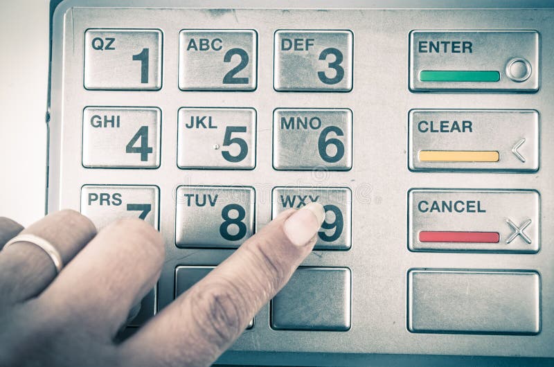 Closeup of Atm Machine Keyboard Stock Photo - Image of cancel, clear ...