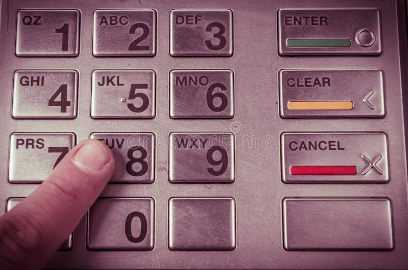 Closeup of Atm Machine Keyboard Stock Image - Image of grey, keypad ...