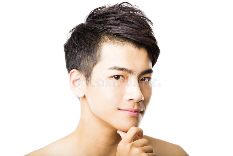 Closeup Attractive Young Man Face Stock Image - Image of face, fashion ...