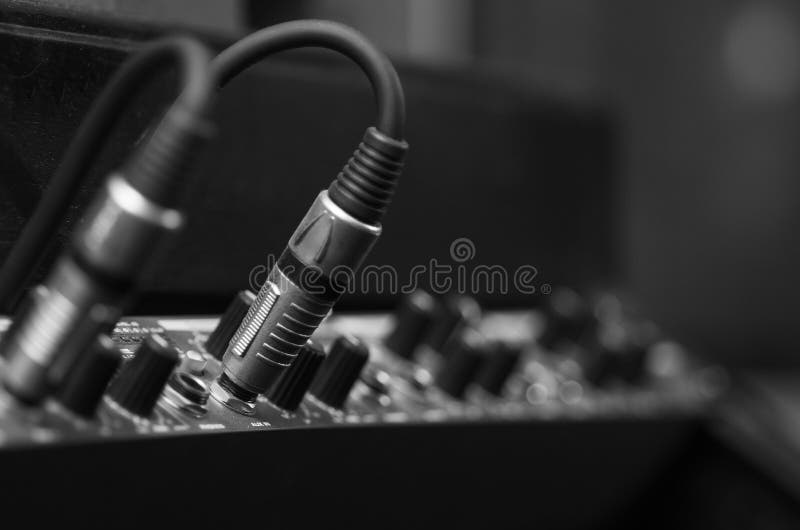 Closeup Audio Cables Plugged into Studio Hardware, Artistic Equipment ...