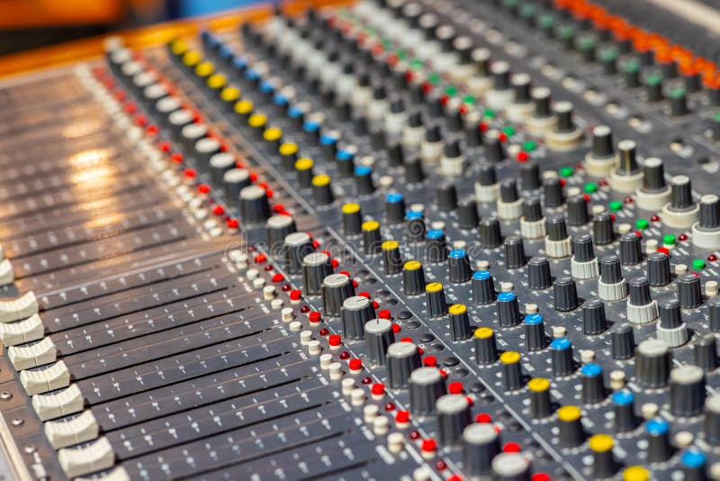 Closeup of Audio Mixer Control Panel Stock Photo - Image of buttons ...