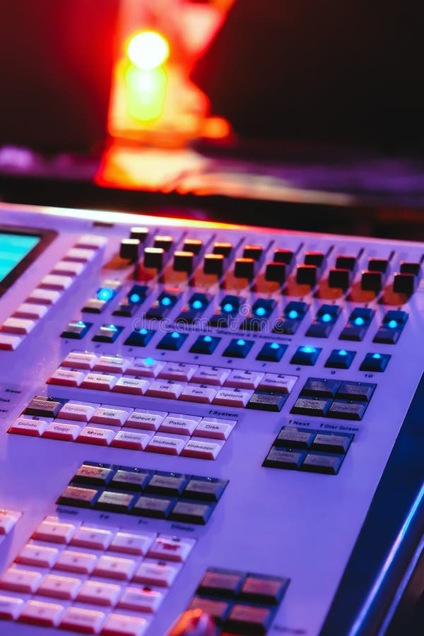Audio mixing control panel stock photo. Image of closeup - 238095034