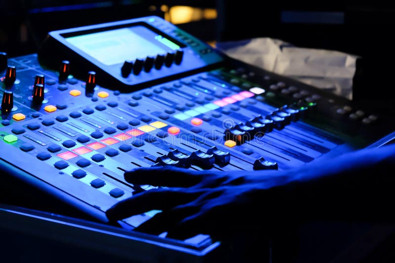 Audio mixing control panel stock photo. Image of channel - 238095102