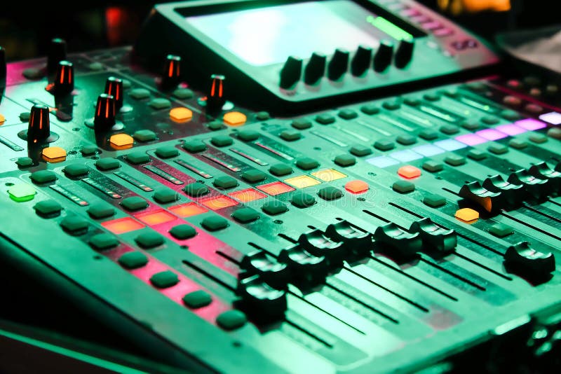 Audio mixing control panel stock image. Image of abstract - 238095087