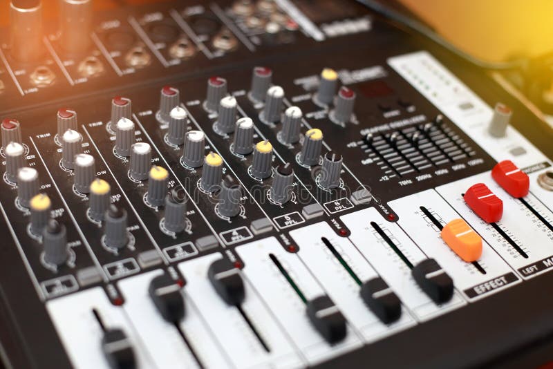 Closeup of an Audio Sound Mixer. Stock Photo - Image of design, media ...