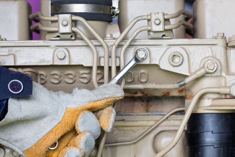 Closeup of an Auto Mechanic Working on a Generator Power Stock Image ...
