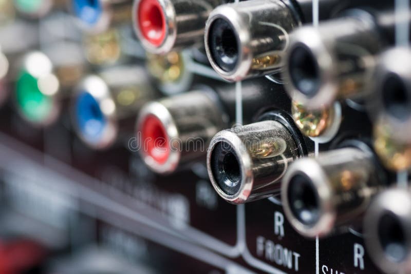 Closeup of AV connections stock photo. Image of isolated - 10791210