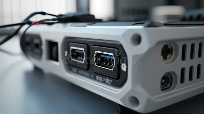 A Closeup of the Back Panel of a Mobile Ultrasound Device Highlighting ...