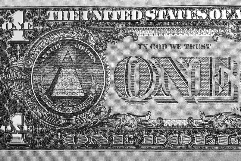Closeup of Back Side of 1 Dollar Bill Stock Photo - Image of paper ...