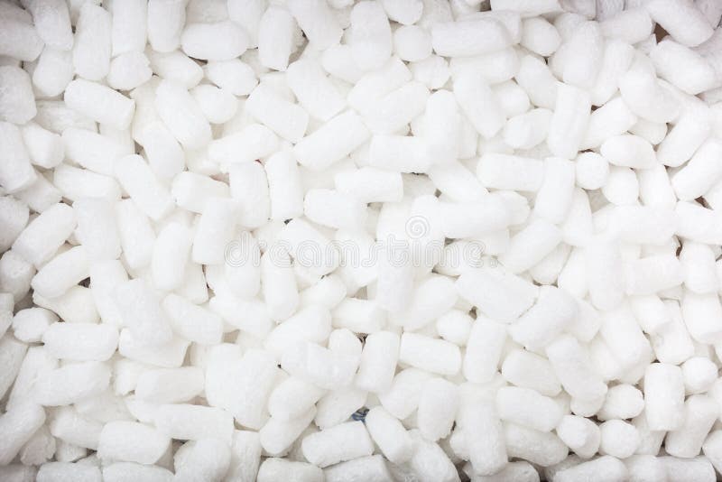 Packaging Box Filled with Styrofoam Pellets Stock Photo - Image of ...
