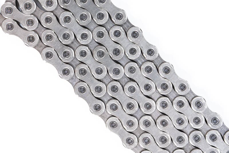 Closeup Background Texture of New Oiled Roller Bicycle Chain from Top ...