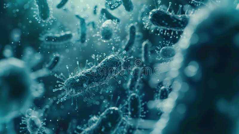 Closeup of Bacteria Under a Microscope, Illustrating Microbial Growth ...