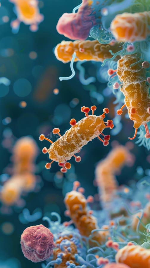 Closeup of Bacteria Under a Microscope, Illustrating Microbial Growth ...