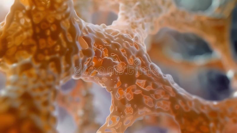 A Closeup of a Bacterial Biofilm Highlighting the Delicate Weblike ...