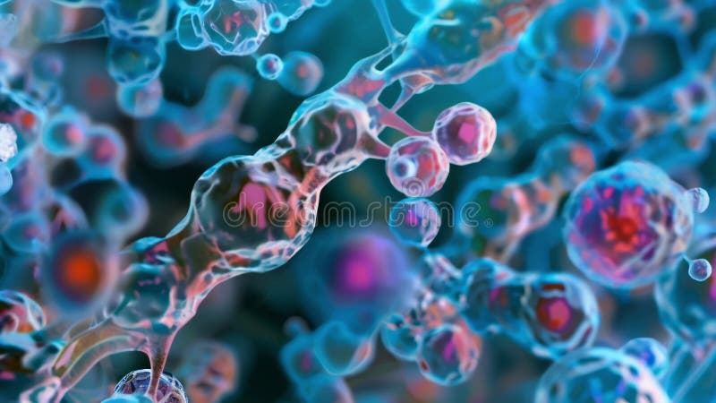 A Closeup of Bacterial Cells Under a Microscope Revealing a Chaotic ...