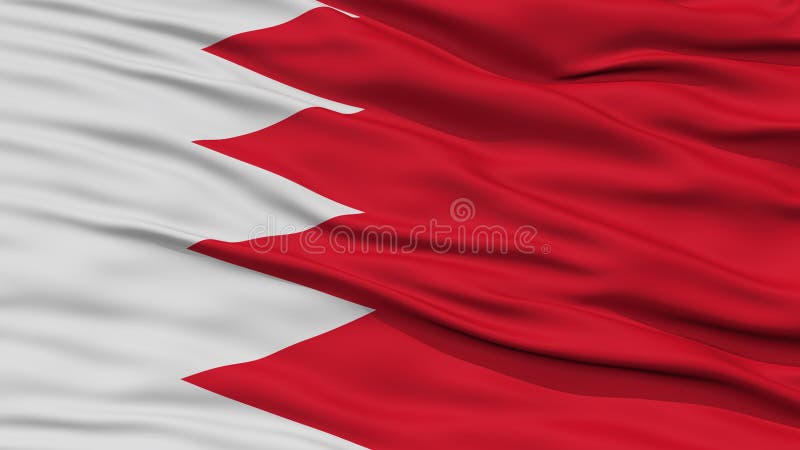 Bahrain Flag on Flagpole stock illustration. Illustration of background ...