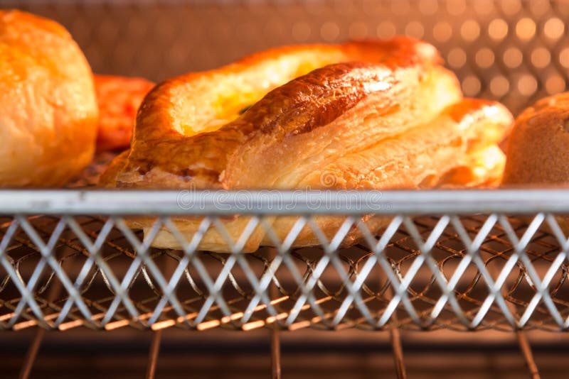 Closeup Bakery on Tray in Oven Stock Photo - Image of closeup, treat ...