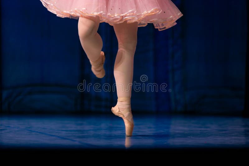 Closeup of Ballerina Dancing Isolated on Stage Stock Photo - Image of ...