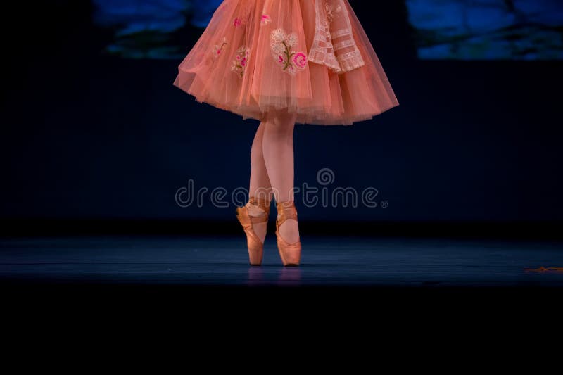 Closeup of Ballerinas Dancing on Stage Stock Image - Image of female ...