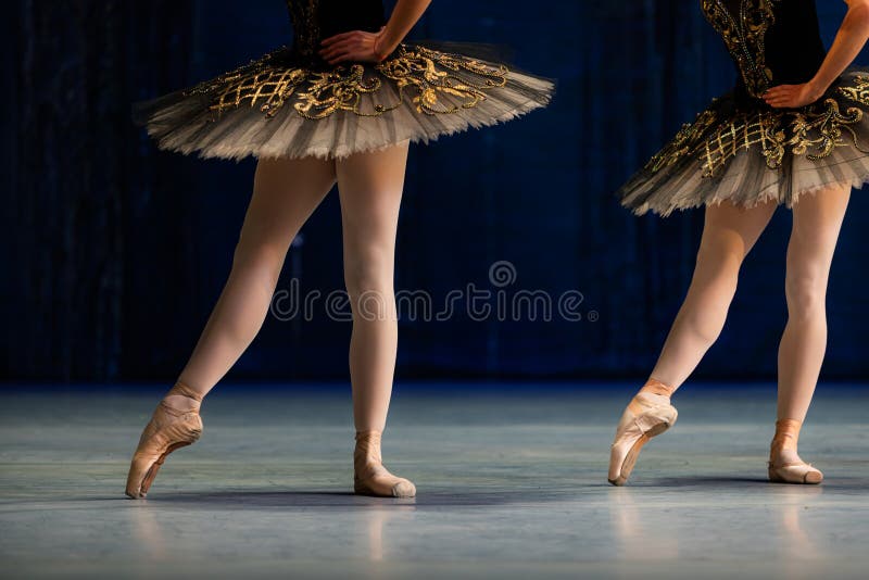 Closeup of Ballerinas Dancing on Stage Stock Image - Image of performer ...