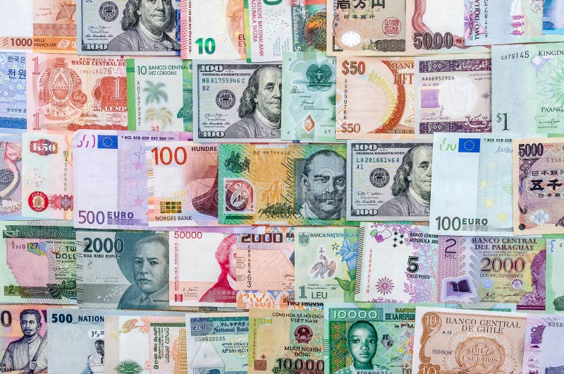 Currencies From Around The World, Paper Banknotes. Stock Photo - Image ...