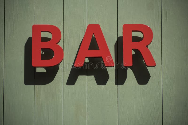 Bar Signage on the Wall in the Street Stock Photo - Image of bright ...