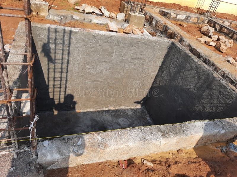 Closeup of Basic or First Work or Building Construction Like, Sump ...