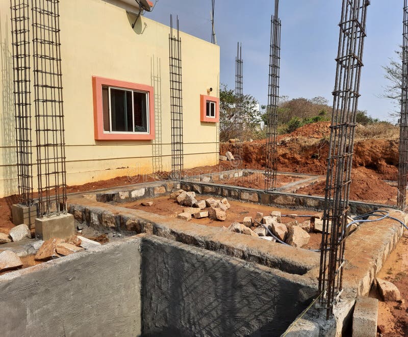 Closeup of Basic or First Work or Building Construction Like, Sump ...