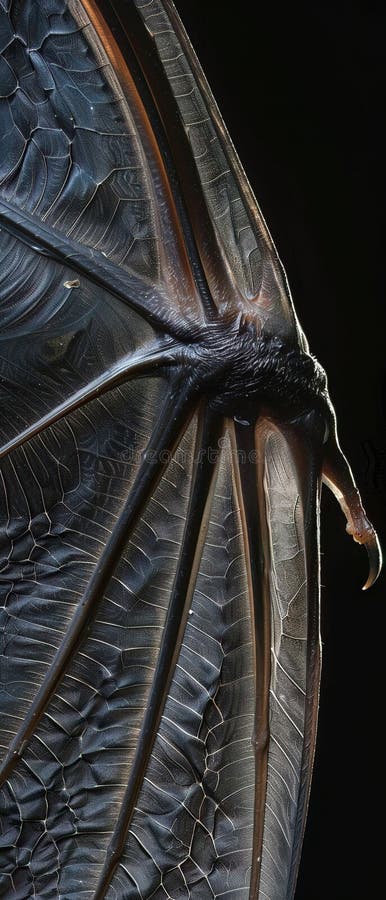 Closeup of a Bats Wing Showcasing the Thin Membrane and Bone Structure Ideal for Nocturnal ...