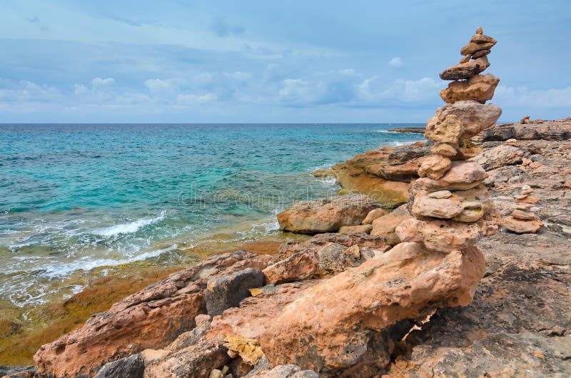 Closeup for Beach Stone Stack Stock Photo - Image of rocky, sunny: 34330652