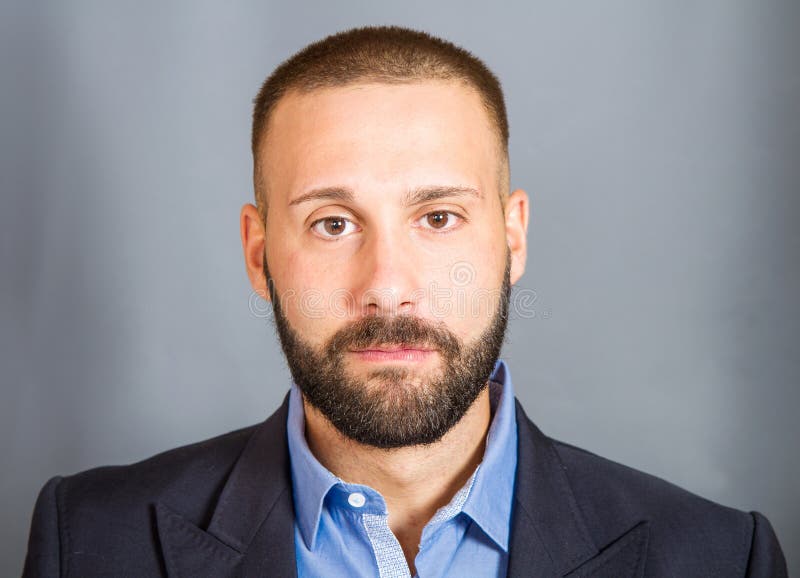 Closeup of Beard and Mustache Man Stock Image - Image of portrait ...