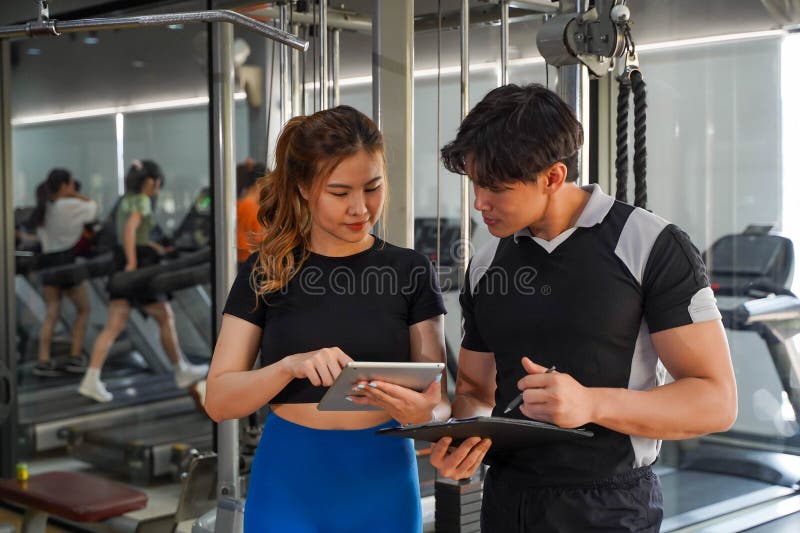 Closeup Beautiful Asian Young Female Holding Tablet Computer with ...