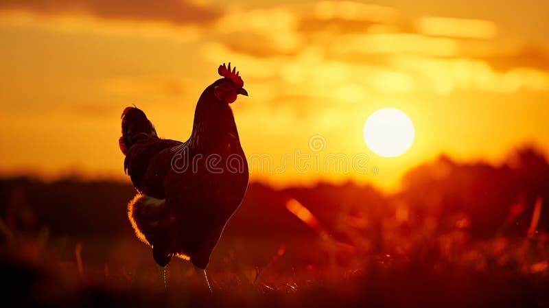 Closeup of a Beautiful Chicken Sunset. Generative Ai Stock Image ...