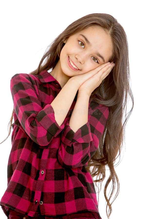 Closeup Of A Beautiful Dark Haired Girl Stock Image Image Of Dress