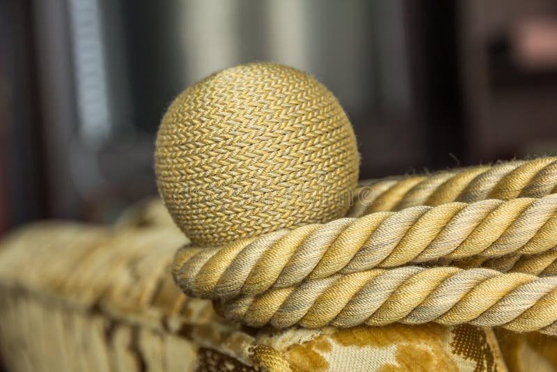 Closeup Beautiful Golden Rope Made of Silk Stock Photo - Image of ...