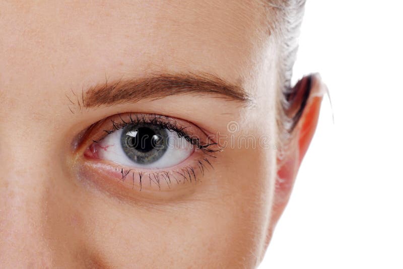 Closeup Beautiful Woman Eye with Long Lashes Stock Photo - Image of ...