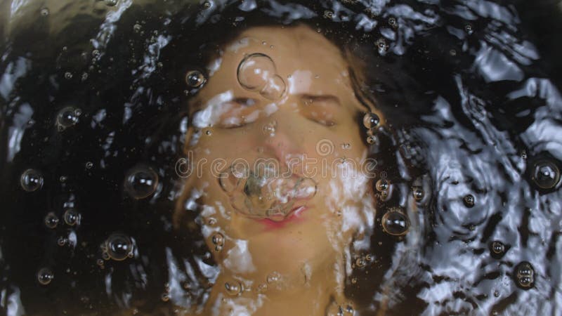 Closeup of a Beautiful Woman Under Water in Bath. Stock Footage - Video ...