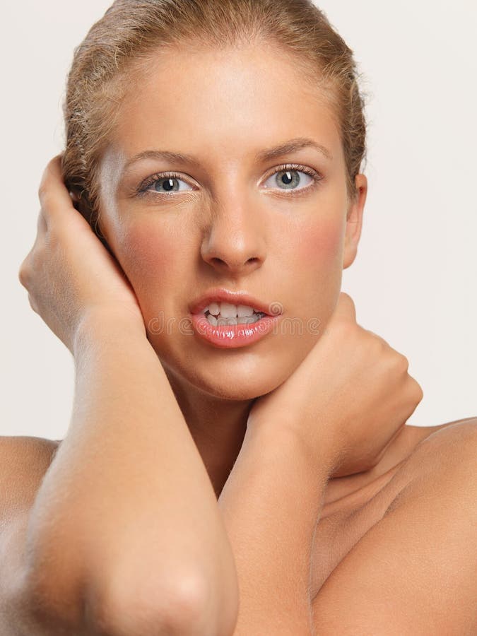 Closeup Beauty Young Woman Crooked Expression Stock Photo - Image of ...