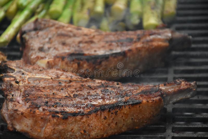 Closeup of Beef Meat on Grill Stock Photo - Image of tasty, culinary ...