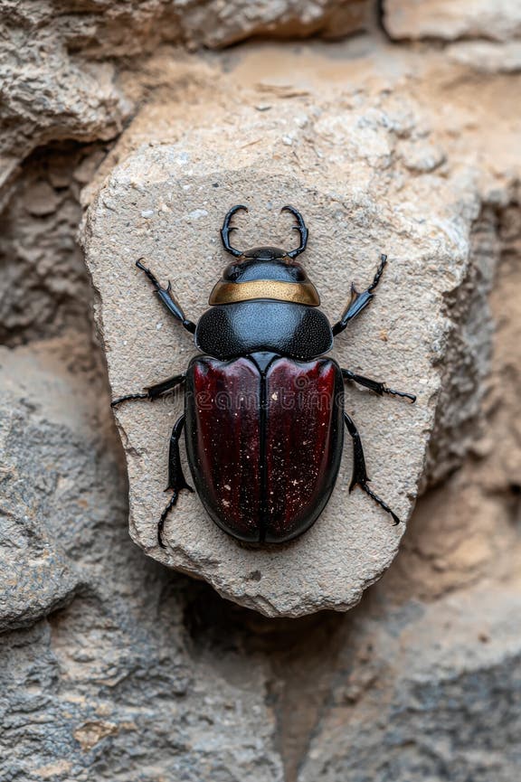 Closeup of a Beetle on a Rock Stock Illustration - Illustration of legs ...