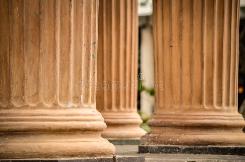 Closeup of Beige Columns with Texture Outdoors Stock Image - Image of ...