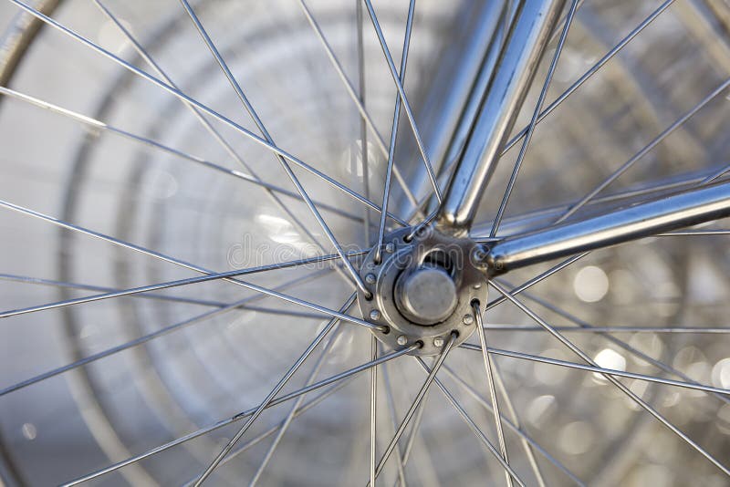 Closeup of the Bicycle Wheels Stock Photo - Image of detail ...