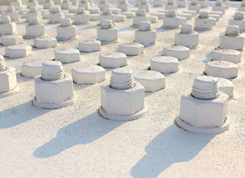 Closeup of Big Bolt and Nut Stock Photo - Image of close, paint: 56237804