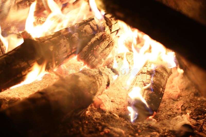 Closeup big log fire stock photo. Image of abstract, burn - 84589738