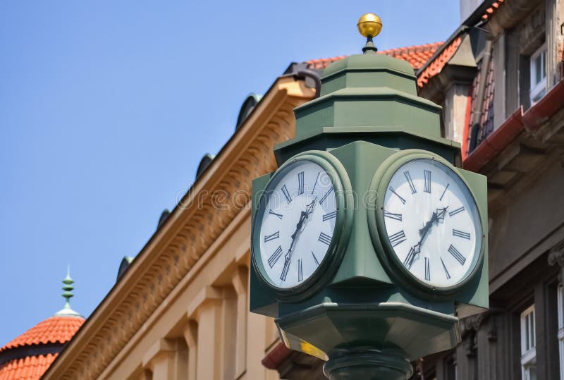 Clock on the street stock image. Image of vintage, street - 158151991