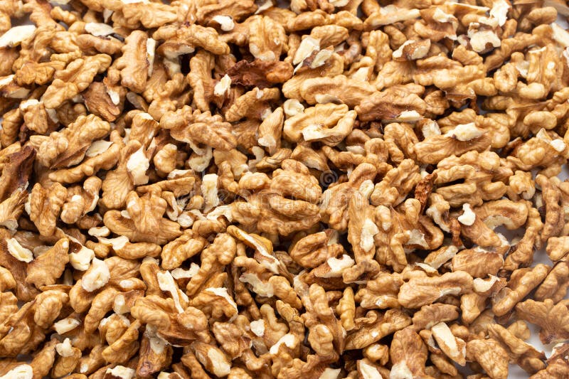 Closeup of Big Shelled Walnuts Pile. Nuts are a Source of Vegetable ...