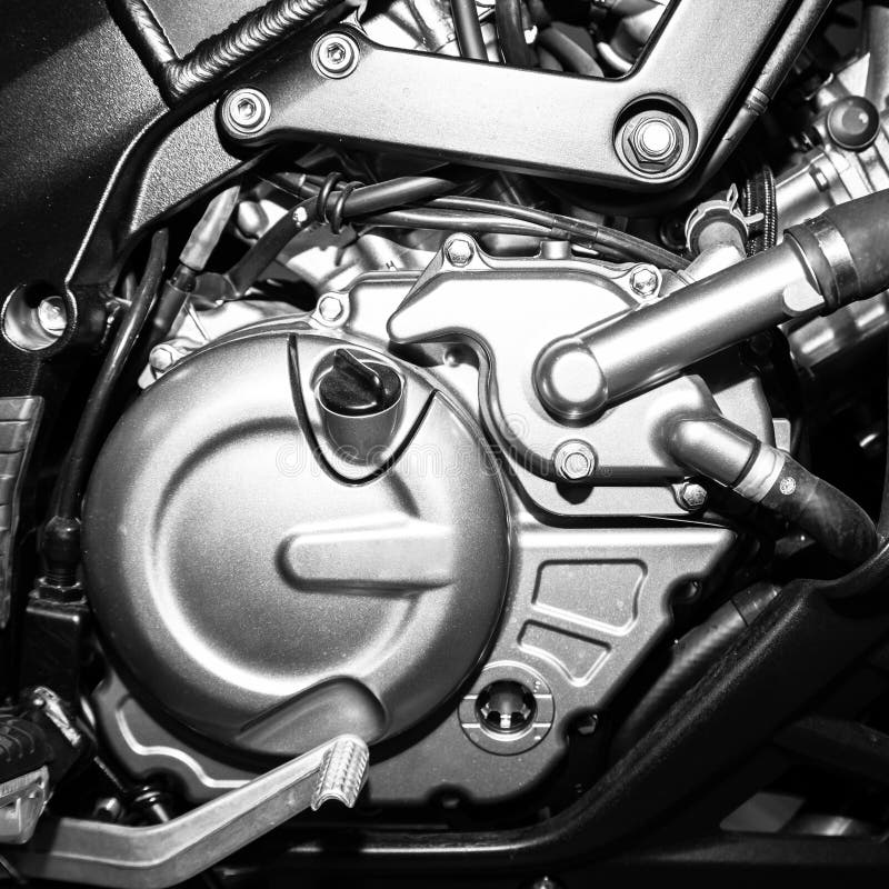 Closeup of a Big Shiny Motorcycle Engine Stock Photo - Image of ...